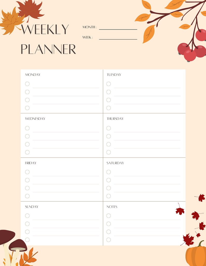 Cozy Autumn Weekly Planner | Digital iPad Planner (PDF Download) - Etsy