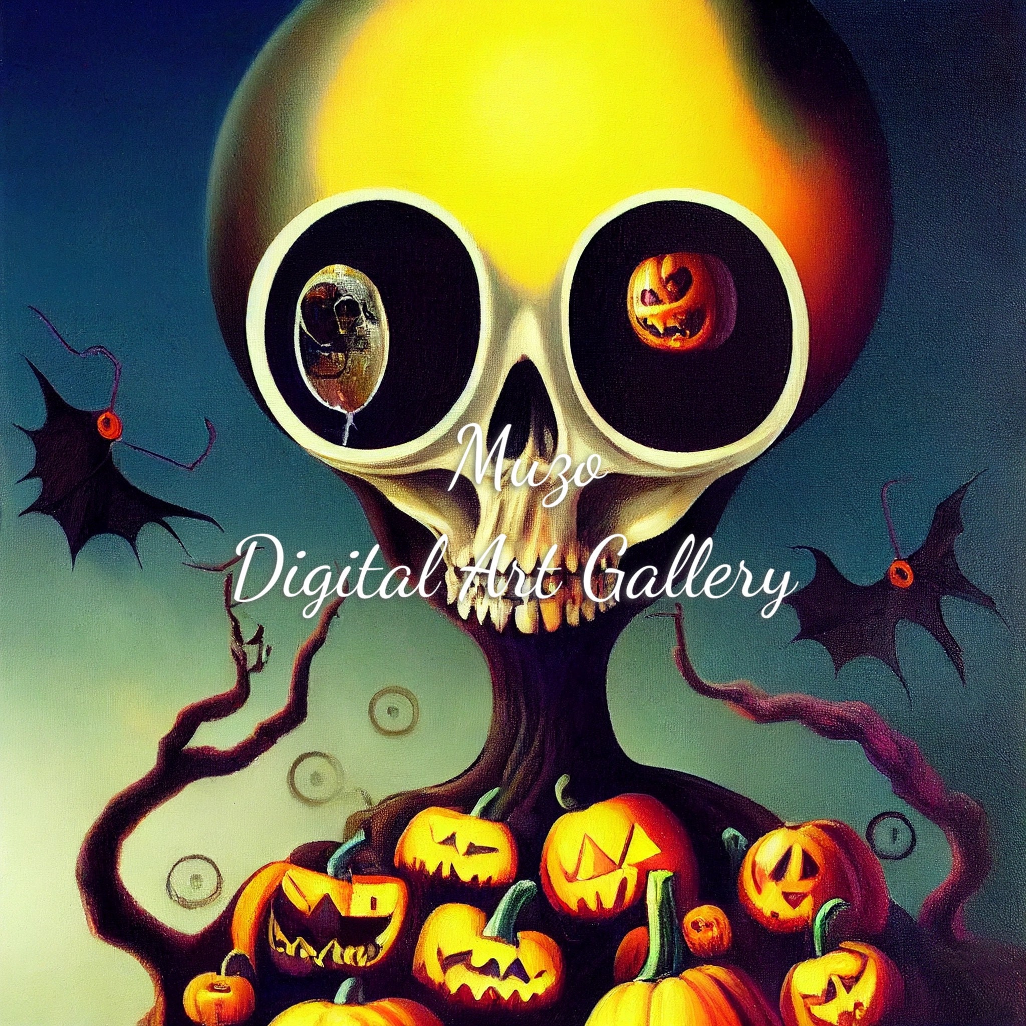 Halloween, Creepy, Digital Art, Digital Download, Decoration, Canvas ...