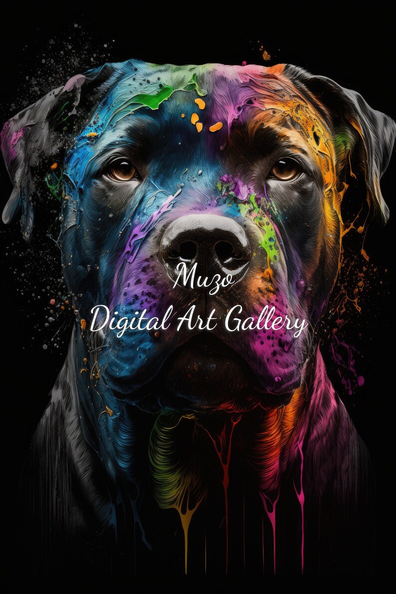 Cane Corso #2, Personal or Commercial Use, Oil Painting, Rainbow, Wall ...