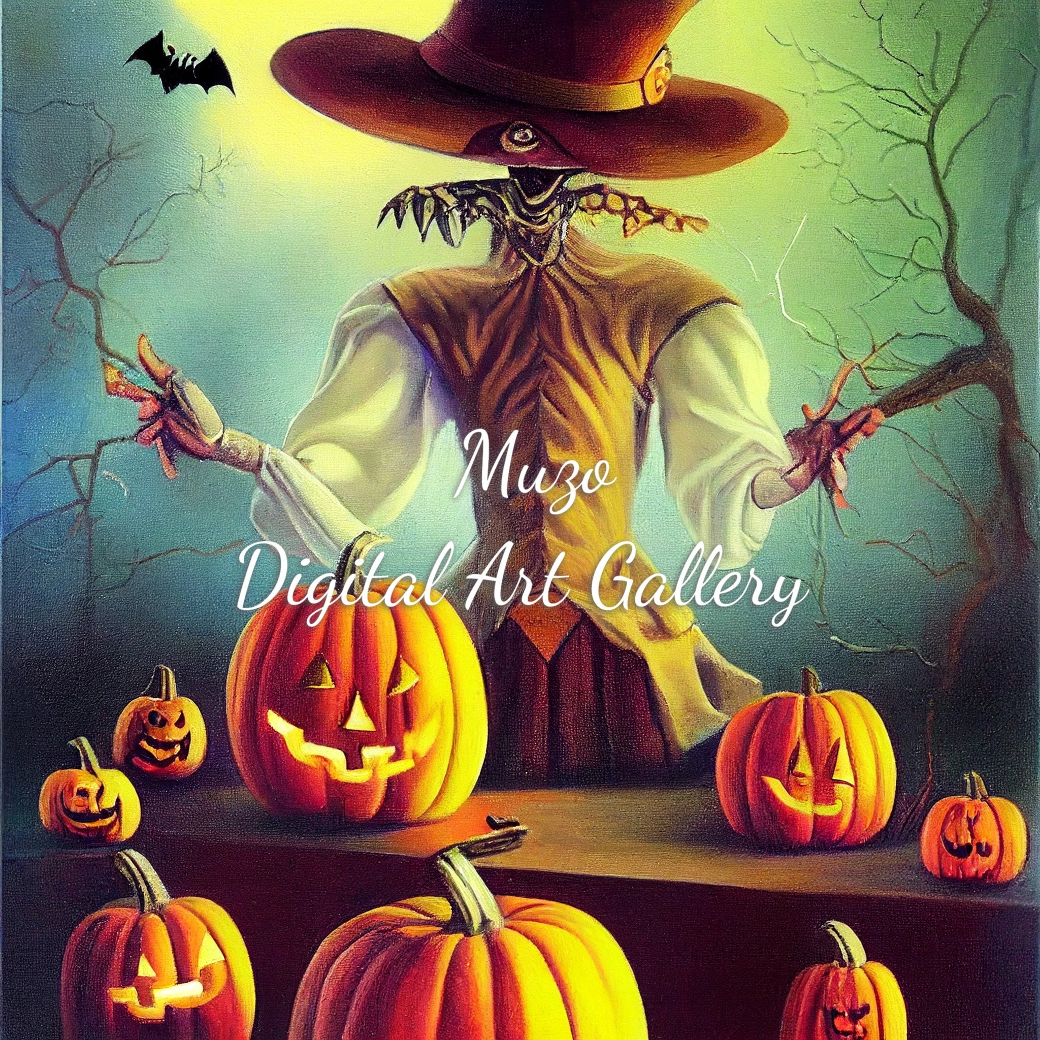 Halloween, Creepy, Digital Art, Digital Download, Decoration, Canvas ...