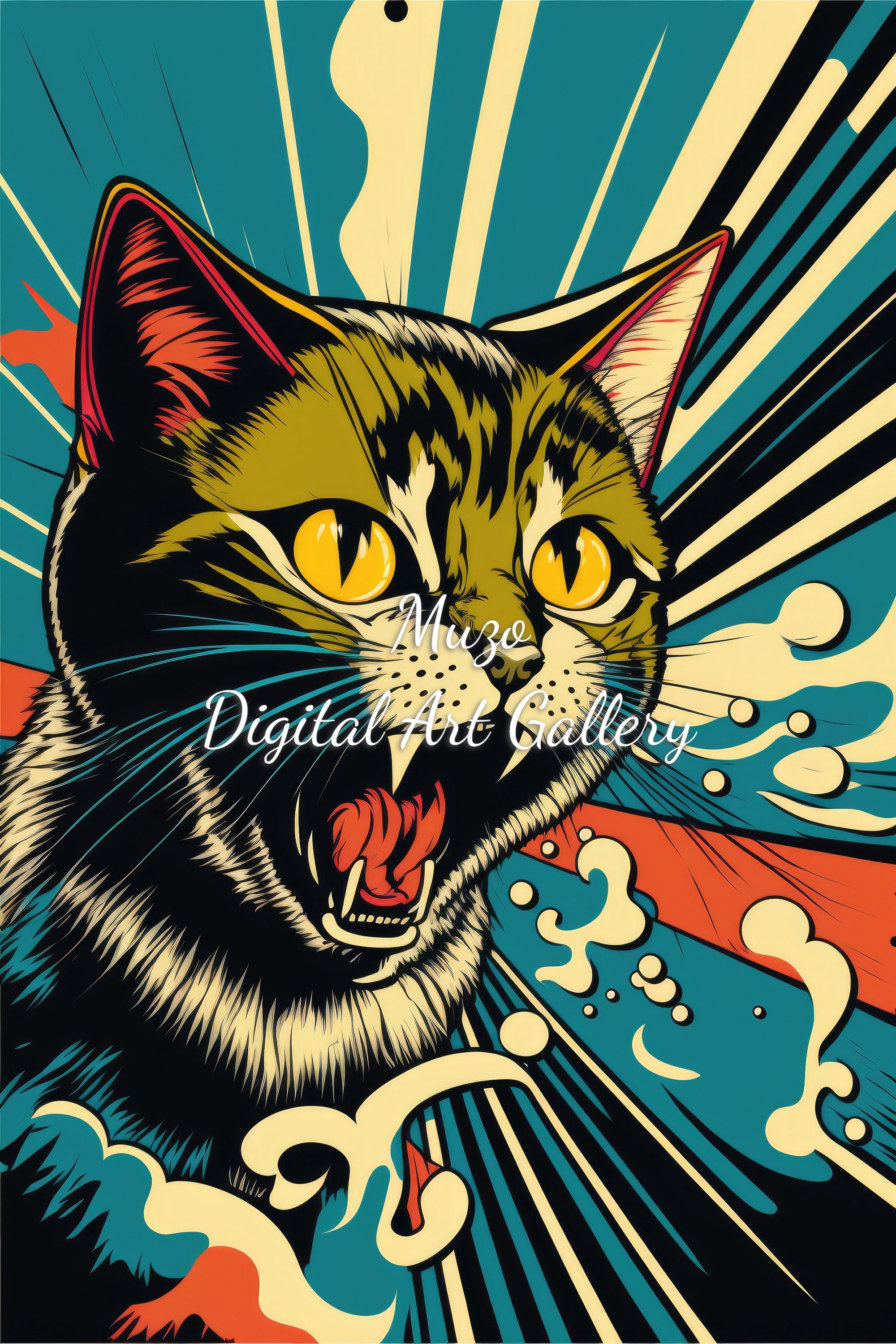Pop Art Style Cats Can Be Used for Personal or Commercial Use. Digital ...