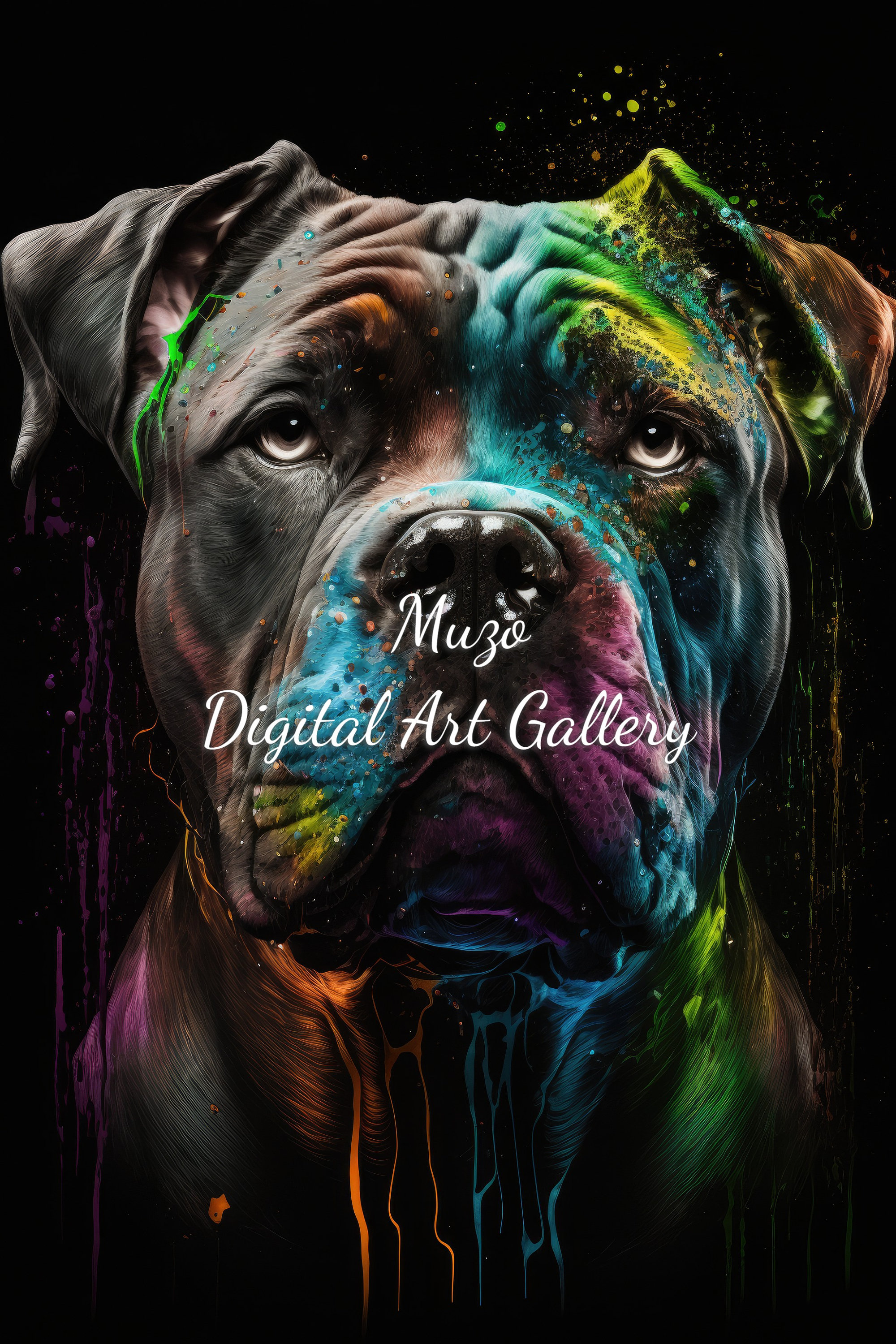 Cane Corso #2, Personal or Commercial Use, Oil Painting, Rainbow, Wall ...