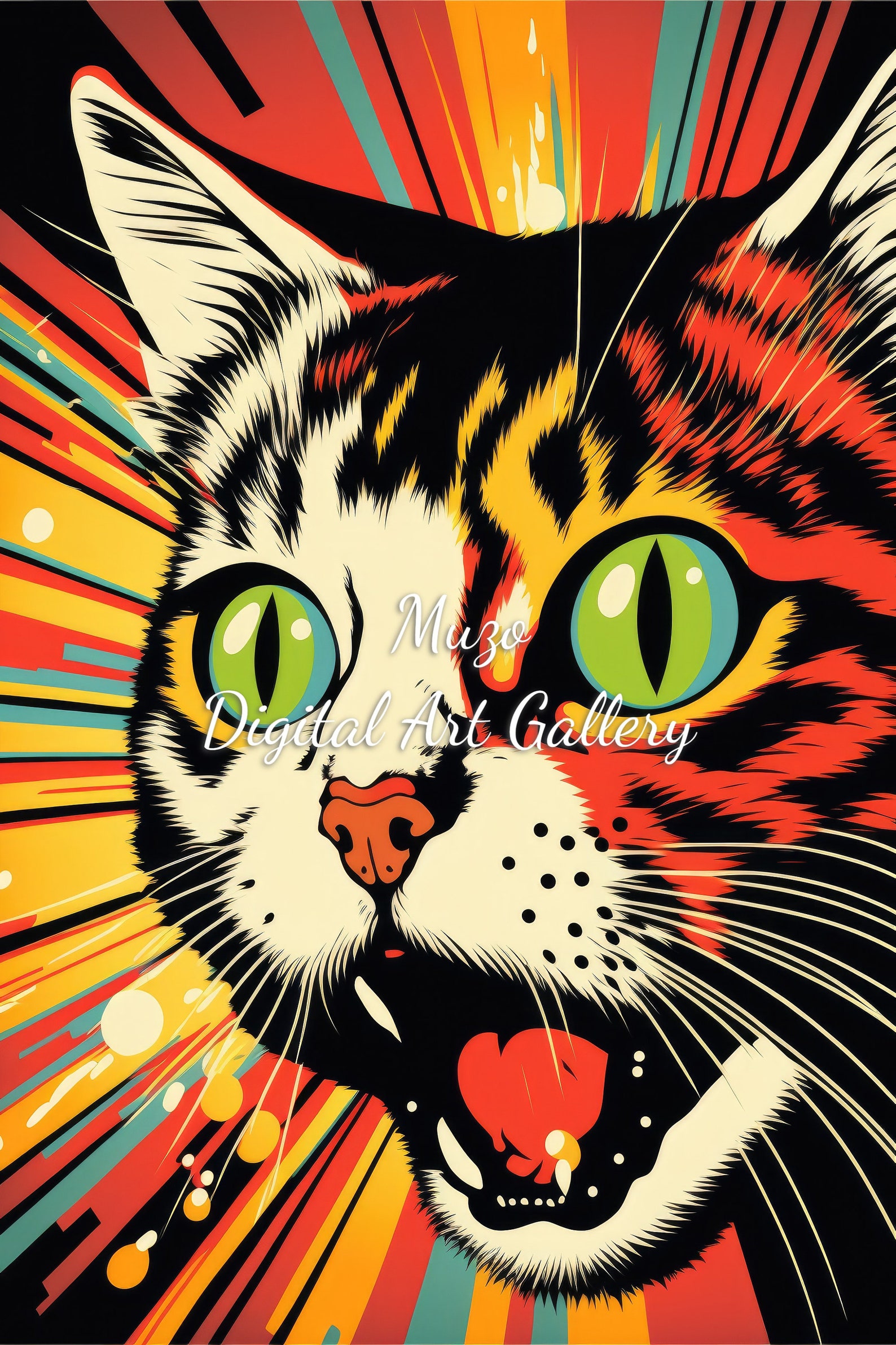 Pop Art Style Cats Can Be Used for Personal or Commercial Use. Digital ...