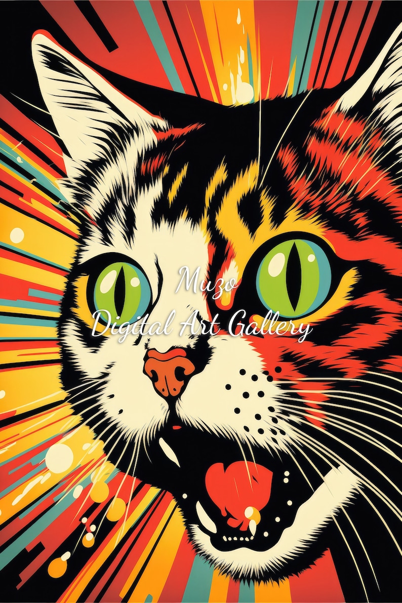 Pop Art Style Cats Can Be Used for Personal or Commercial Use. Digital ...