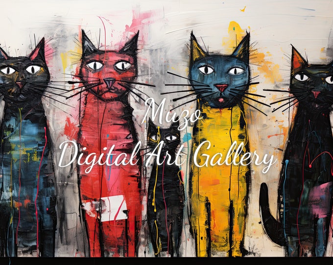 Pop Art Style Cats Can Be Used for Personal or Commercial Use. Digital ...