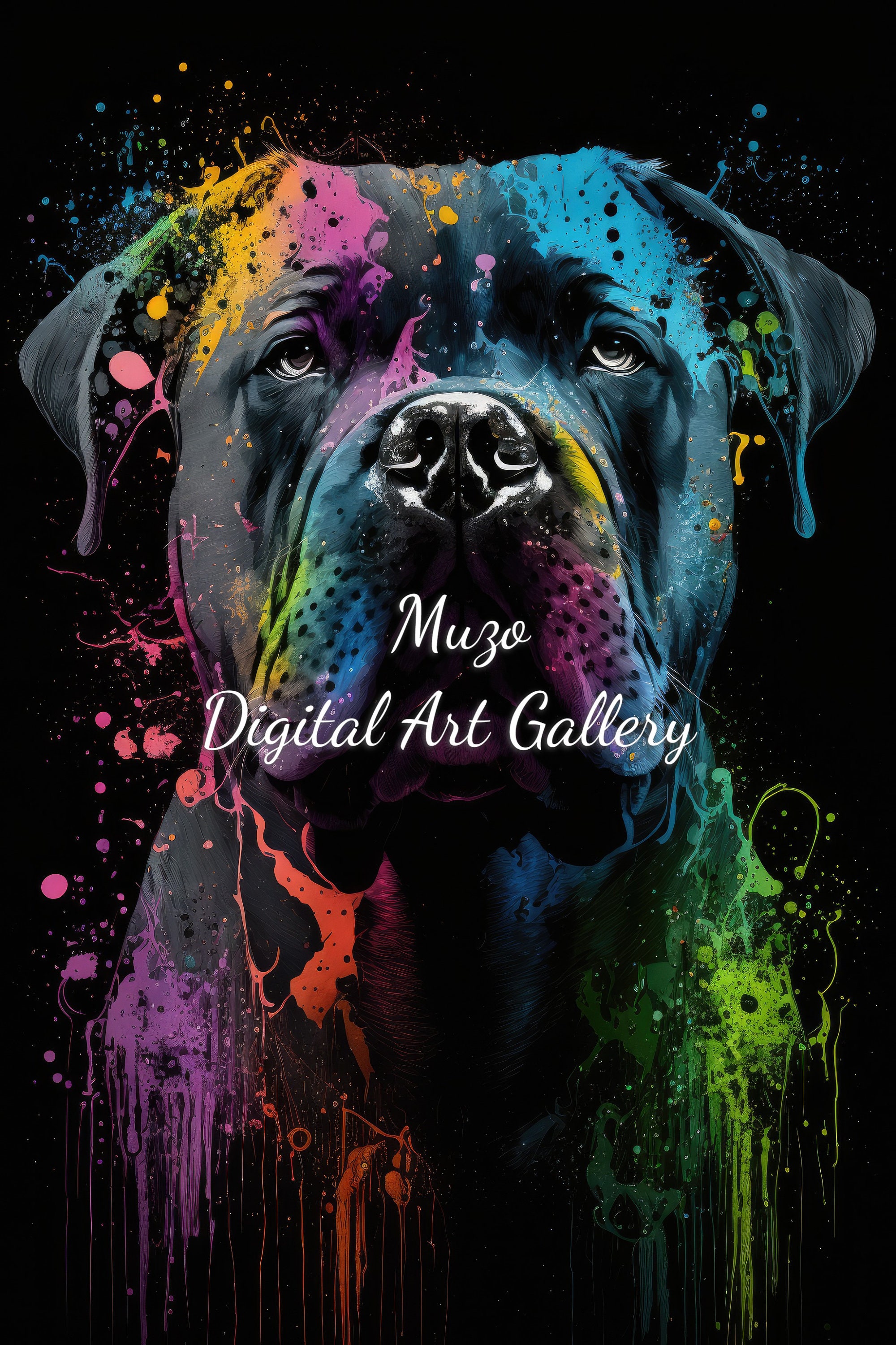 Cane Corso, Personal or Commercial Use, Oil Painting, Rainbow, Wall Art ...