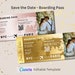 Save the Date Boarding Pass, Rose Gold Boarding Pass, Wedding Boarding ...