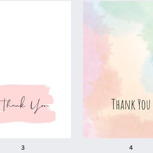 Set of 25 Pink Thank You Cards Printable Thank You Cards Download - Etsy