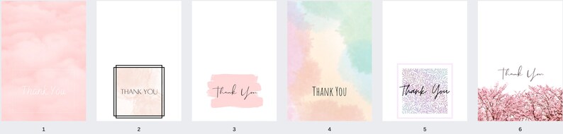 Set of 25 Pink Thank You Cards Printable Thank You Cards Download - Etsy