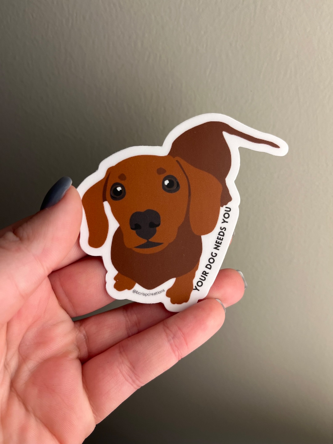 Dachshund Dog Sticker, Vinyl Sticker, Waterproof Dog Sticker, Mental ...