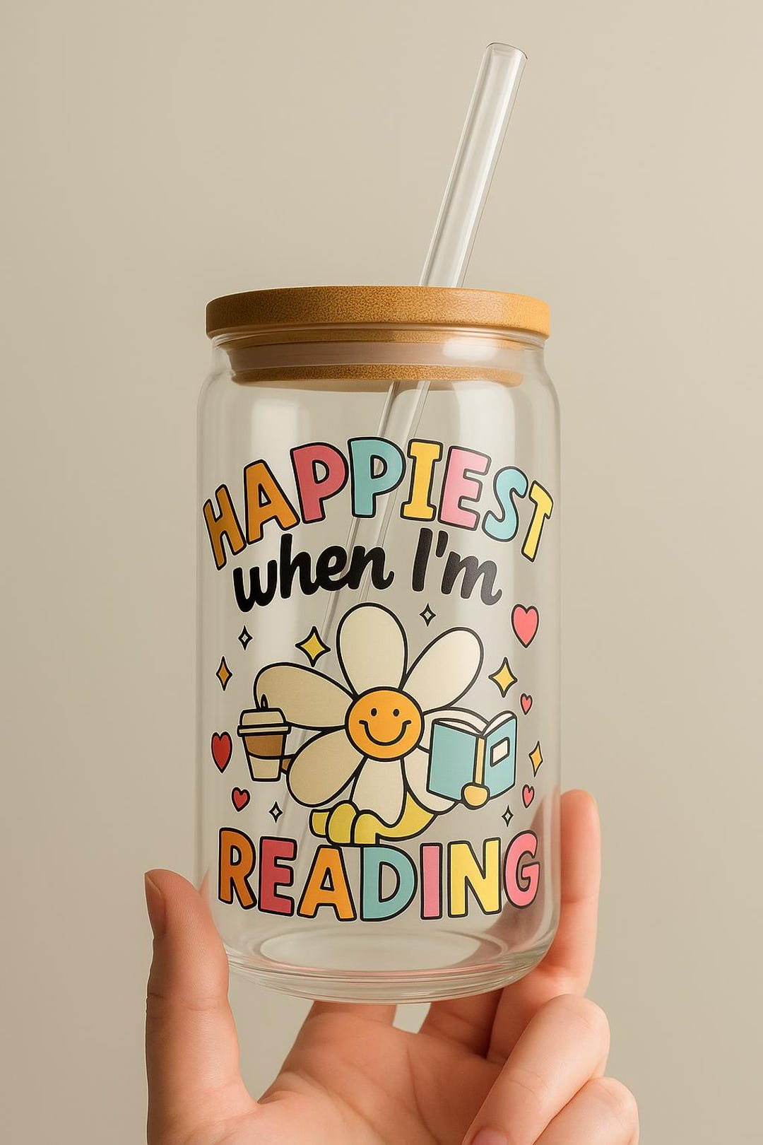 Happiest When I Am Reading Glass Cup, Reader Gifts, Reader Cup ...