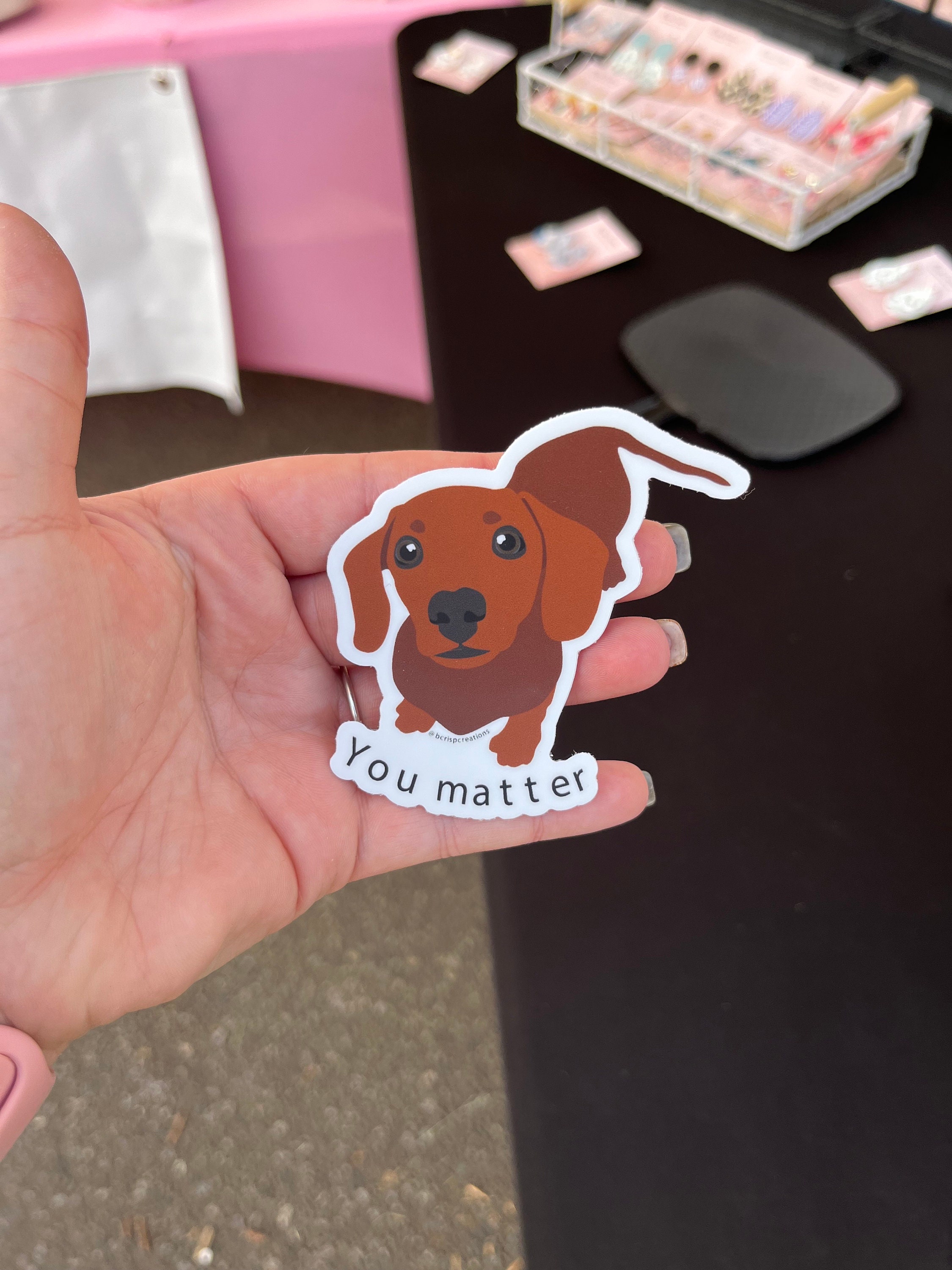 Dachshund Dog Sticker, Vinyl Sticker, Waterproof Dog Sticker, Mental ...