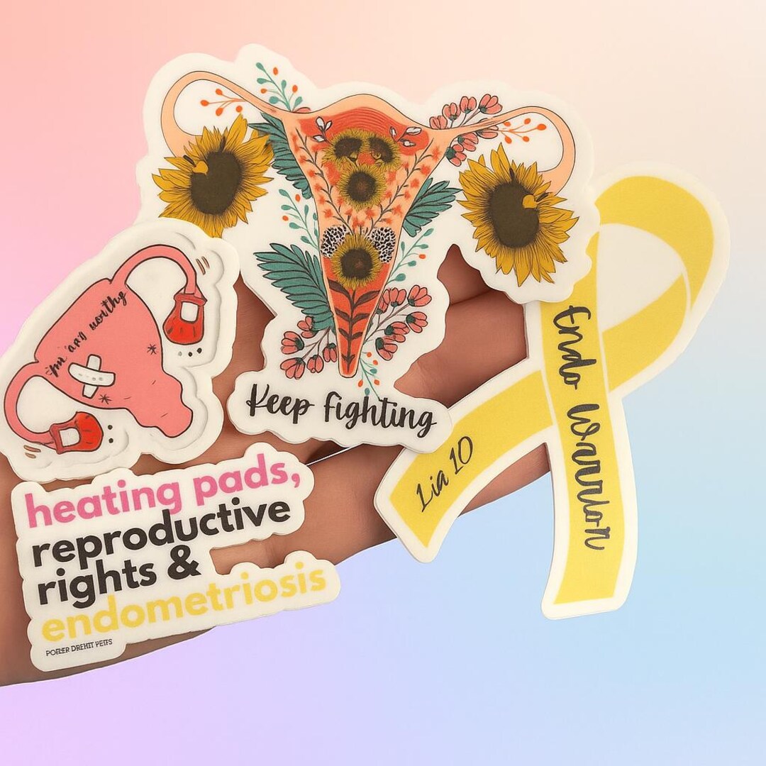 Endometriosis Awareness Sticker Pack (4), Chronic Illness Gift, Yellow ...