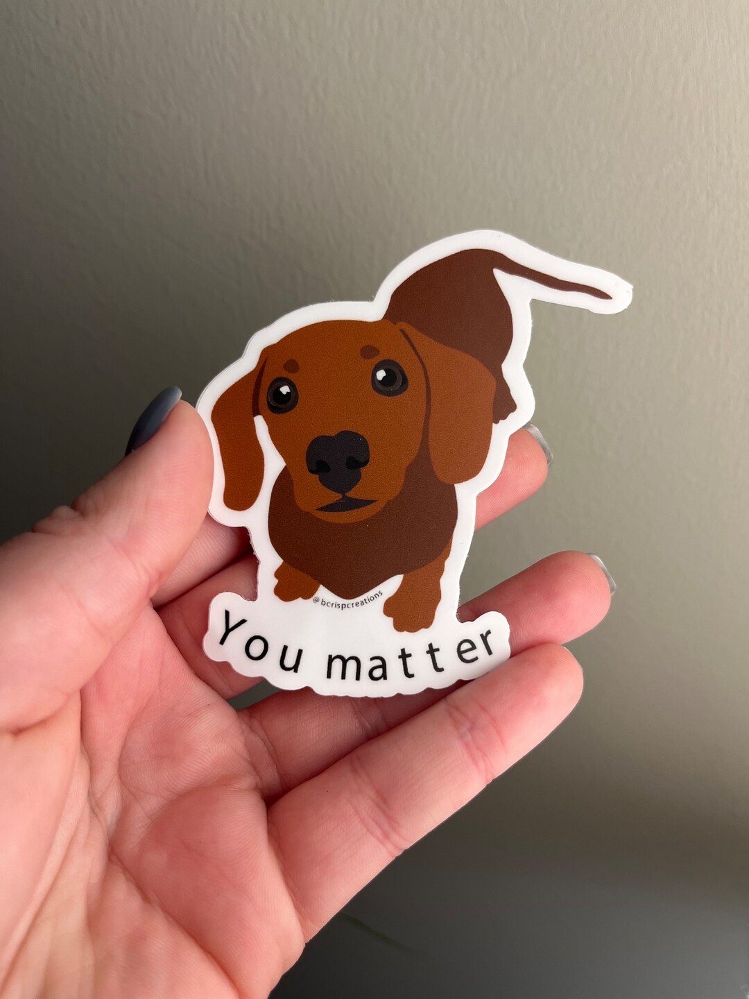 Dachshund Dog Sticker, Vinyl Sticker, Waterproof Dog Sticker, Mental ...