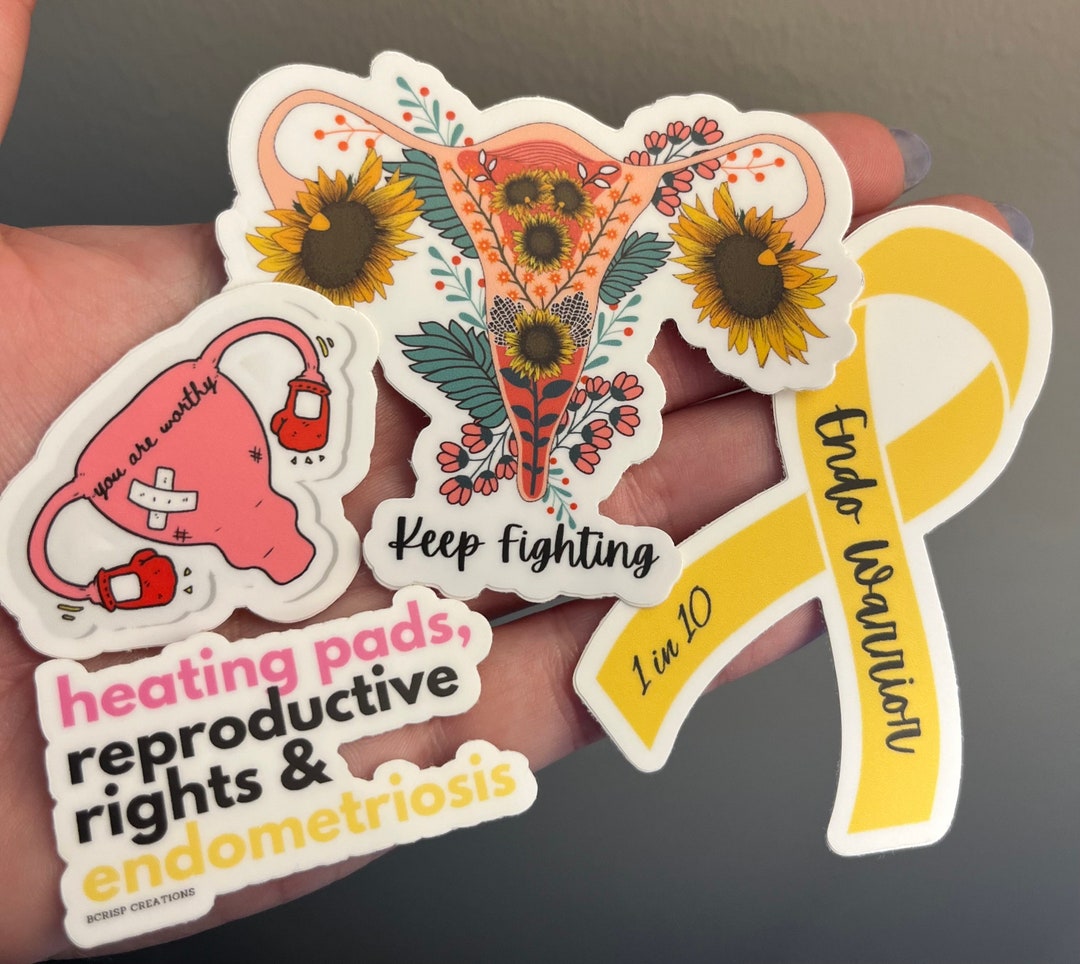 Endometriosis Awareness Sticker Pack (4), Chronic Illness Gift, Yellow ...