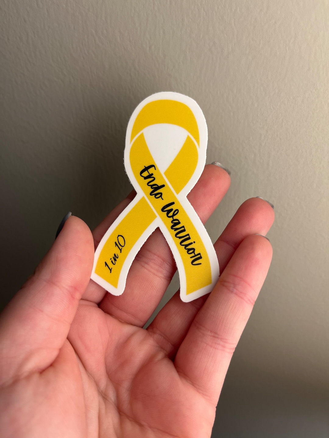 Endometriosis Awareness Sticker, Chronic Illness Gift, Yellow Ribbon ...