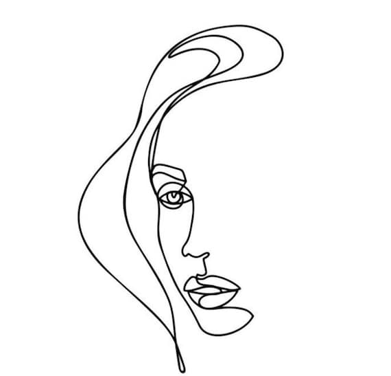 Continuous Line Drawing. Abstract Woman Portrait. One Line - Etsy