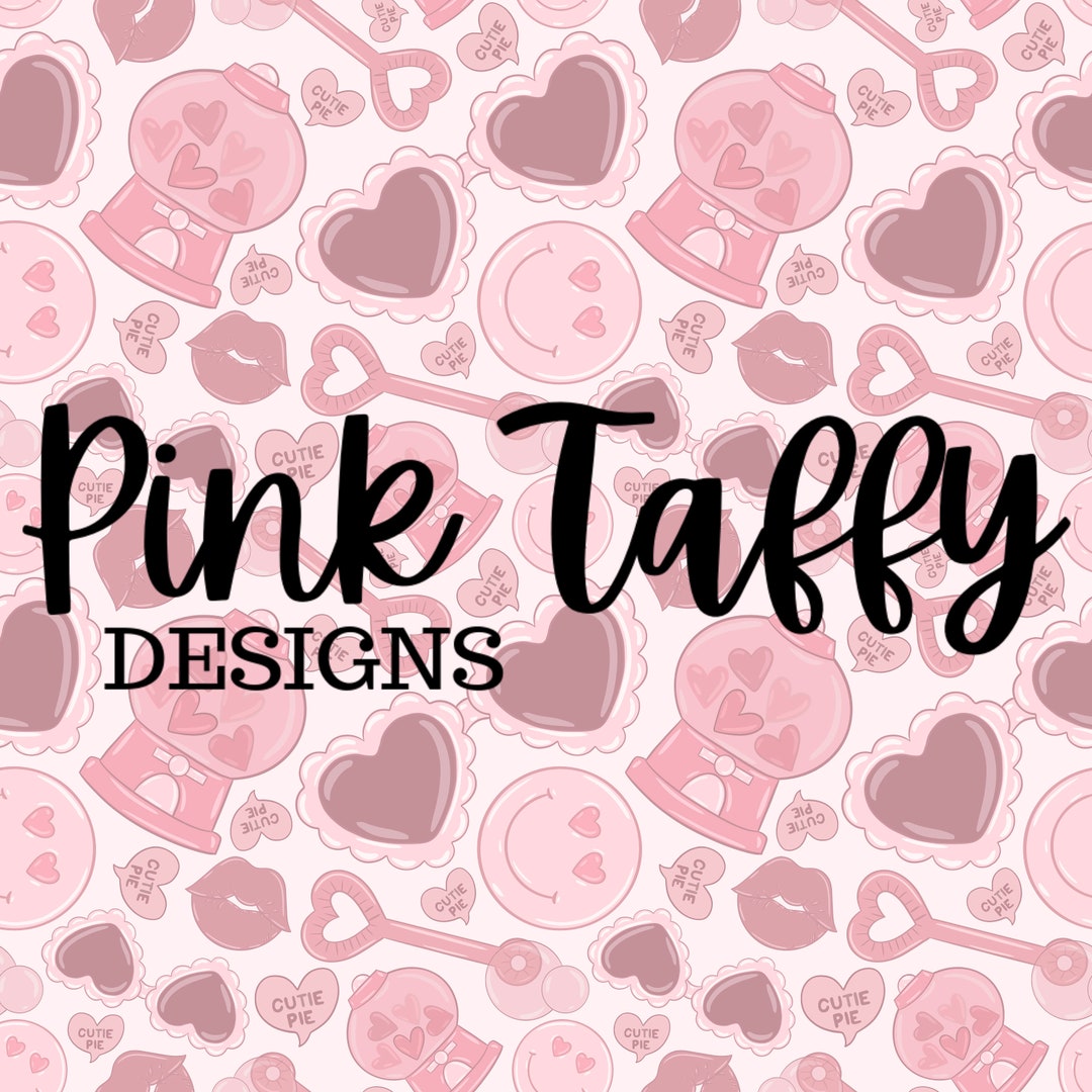 Valentines Day Girly Muted Pinks Kisses Candy Bubblegum Smiley Face ...