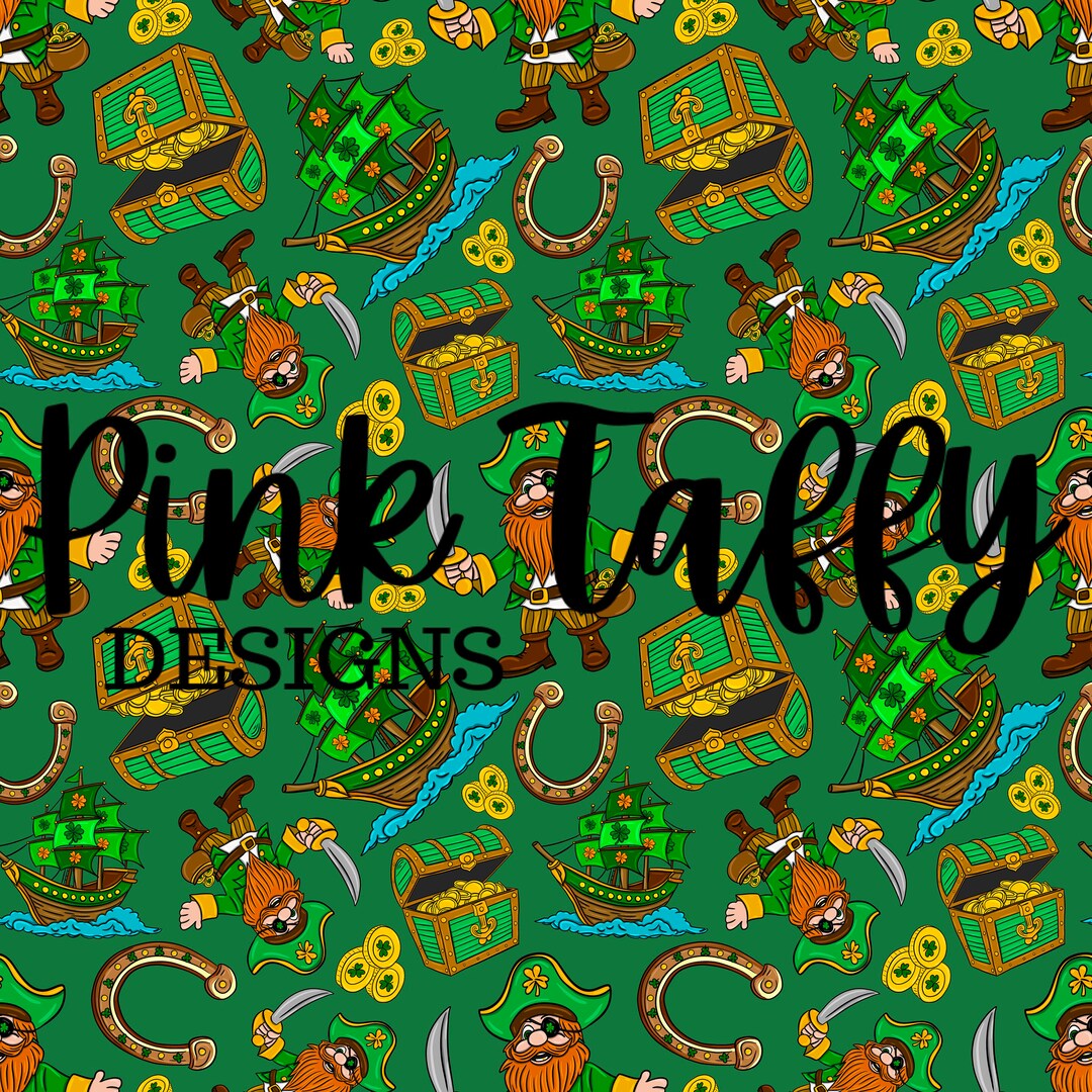 St Patricks Day Seamless File Design Repeating Pattern Pirate Ship ...