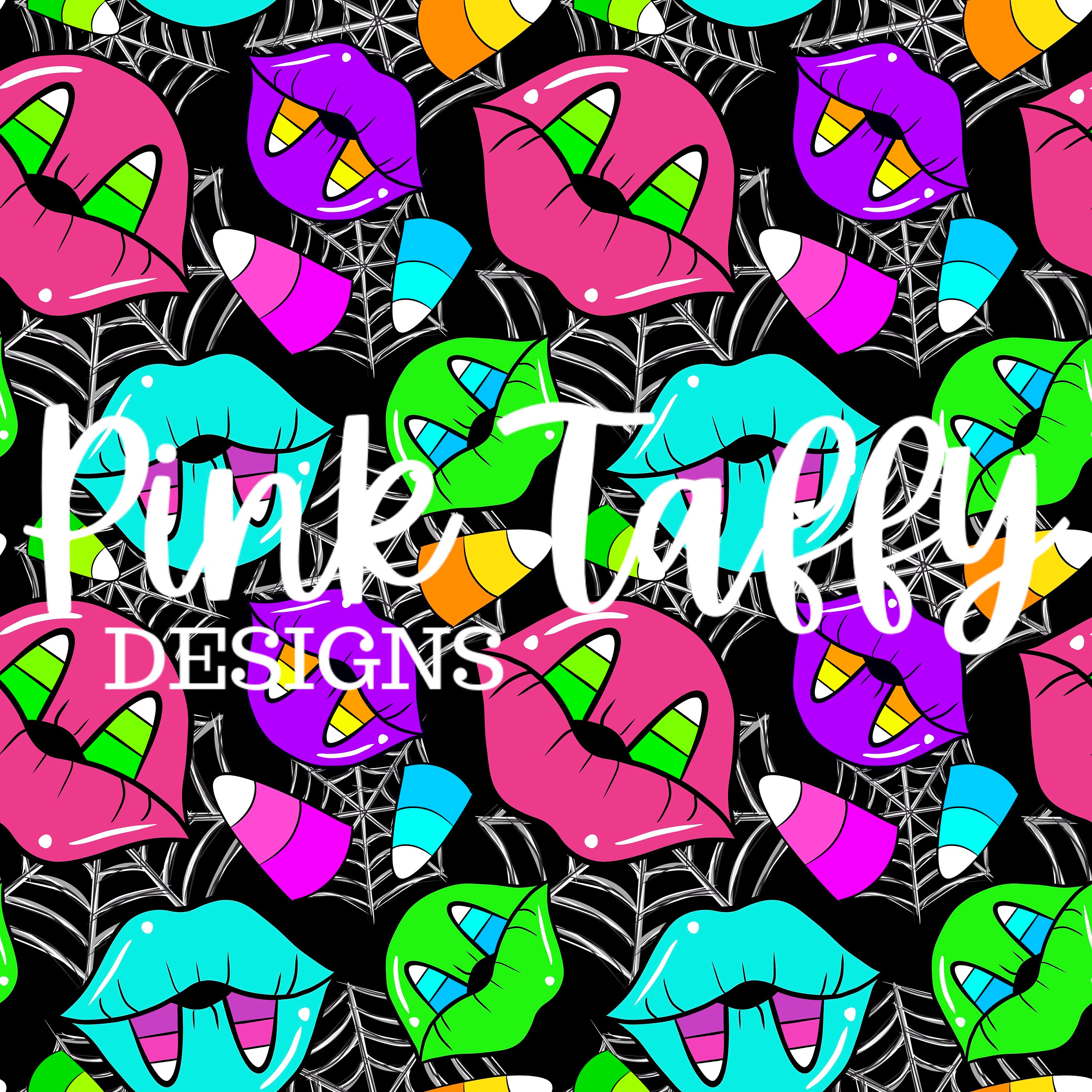 Seamless File Design Pattern Halloween Candy Corn Vampire Lips Teeth ...