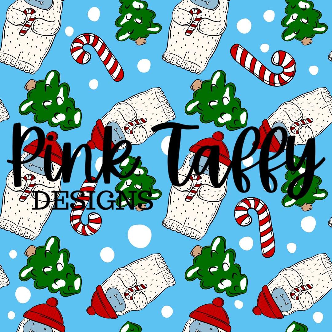 Abominable Snowman Yeti Christmas Tree Candy Cane Cute Winter Holiday ...