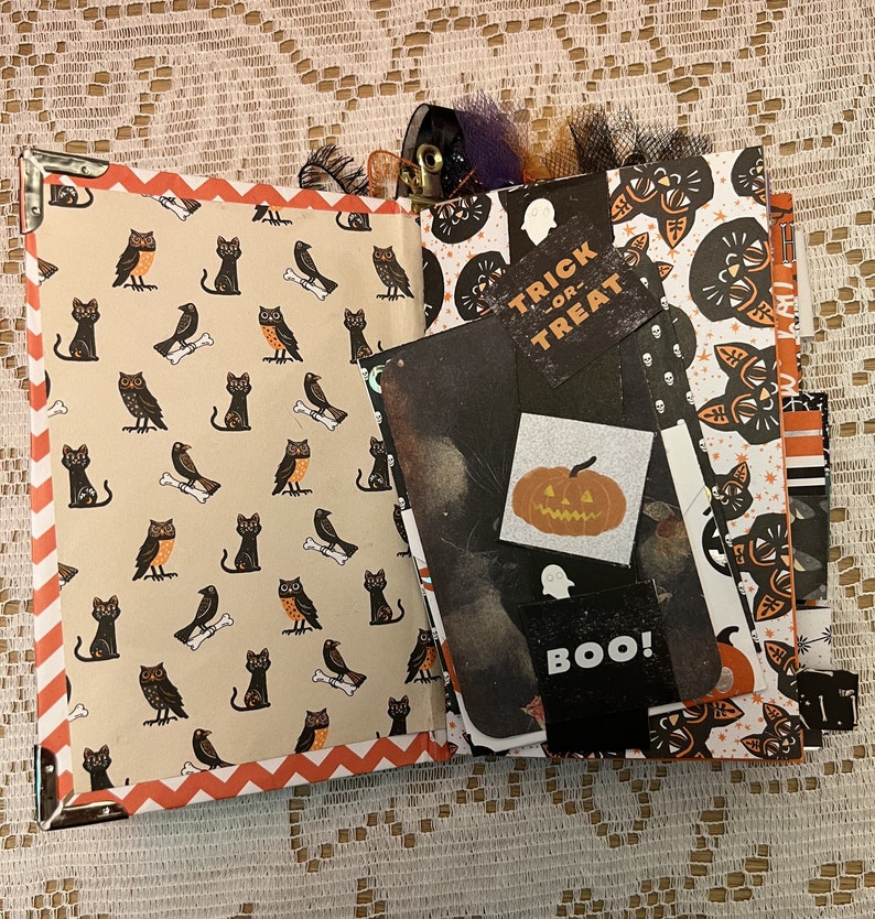 Halloween Journal Black Cat Travelers Notebook Style - Etsy
