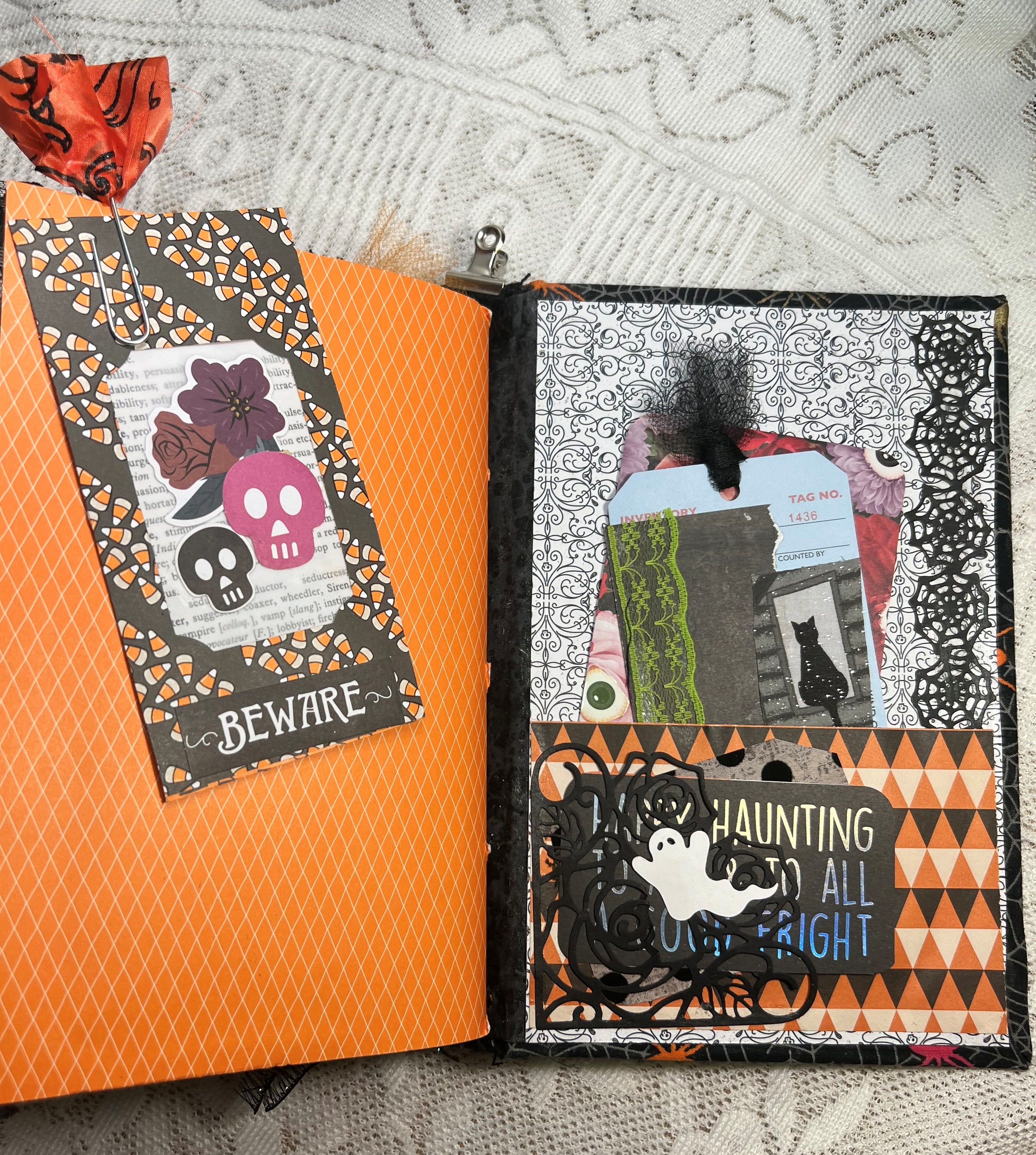 Halloween Junk Journal, Handmade Hard Cover, Halloween Ephemera ...