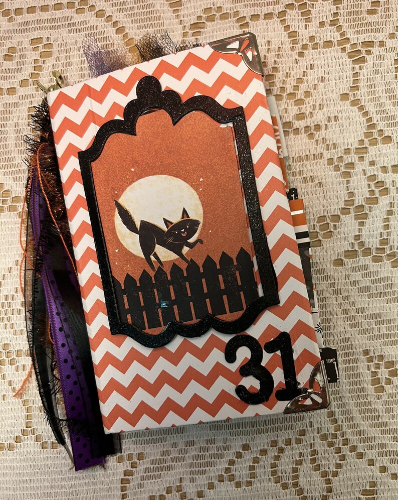 Halloween Journal Black Cat Travelers Notebook Style - Etsy