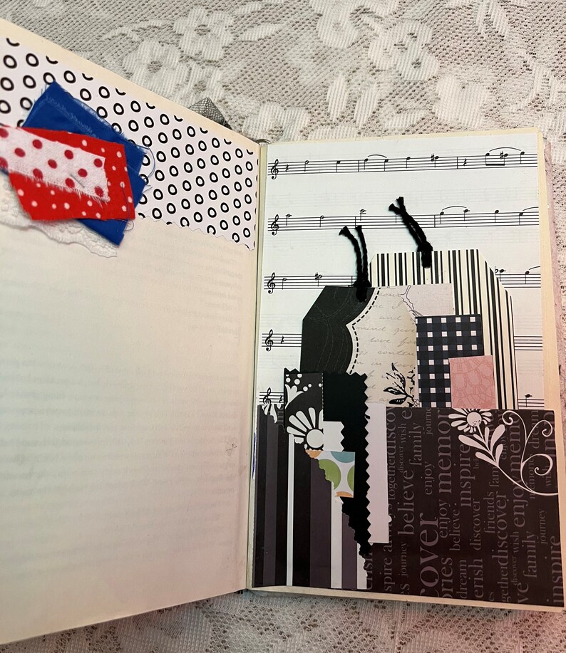 Altered Book Journal, Black and White, Handmade One of a Kind, Ideas ...