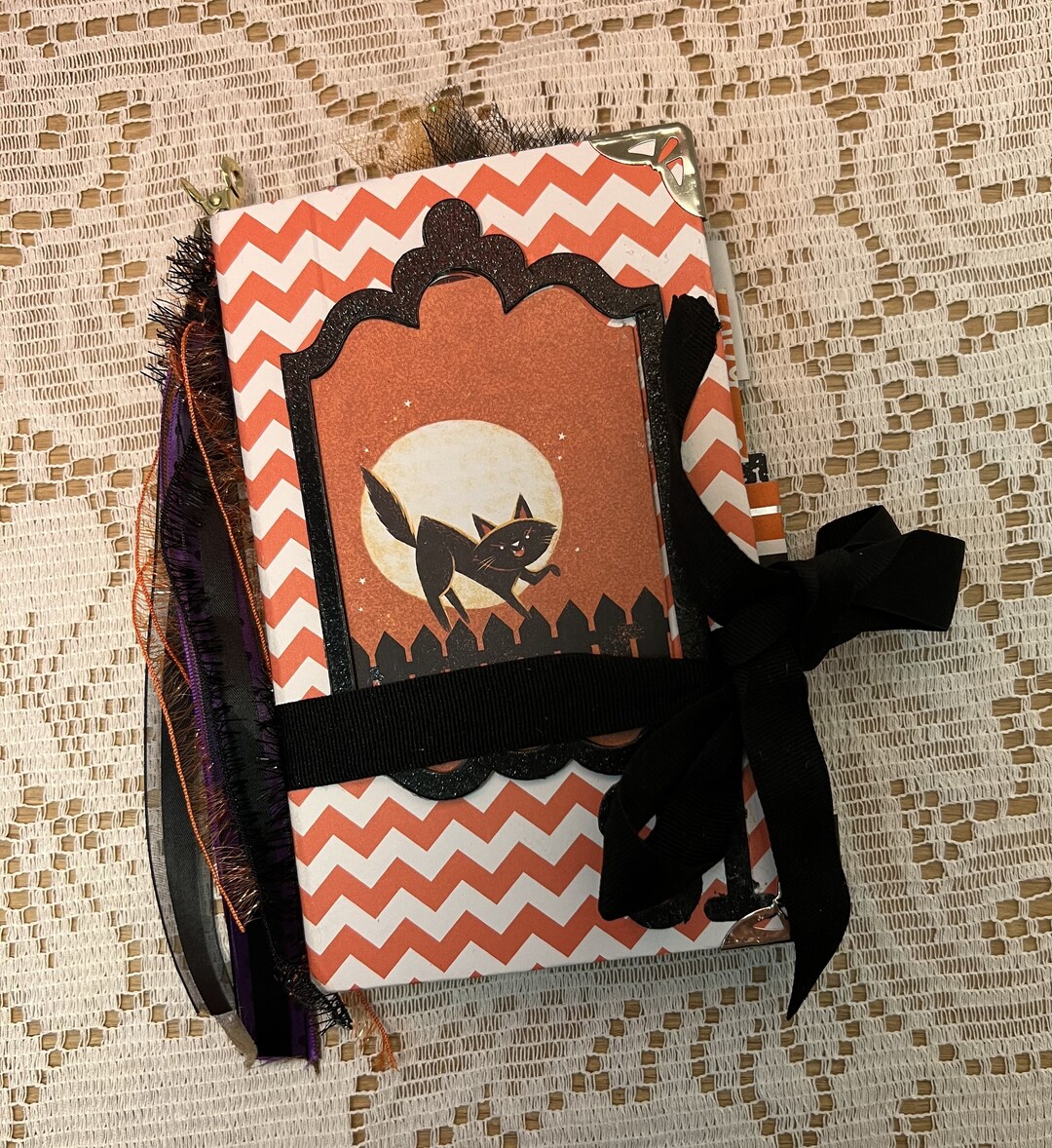 Halloween Journal Black Cat Travelers Notebook Style - Etsy