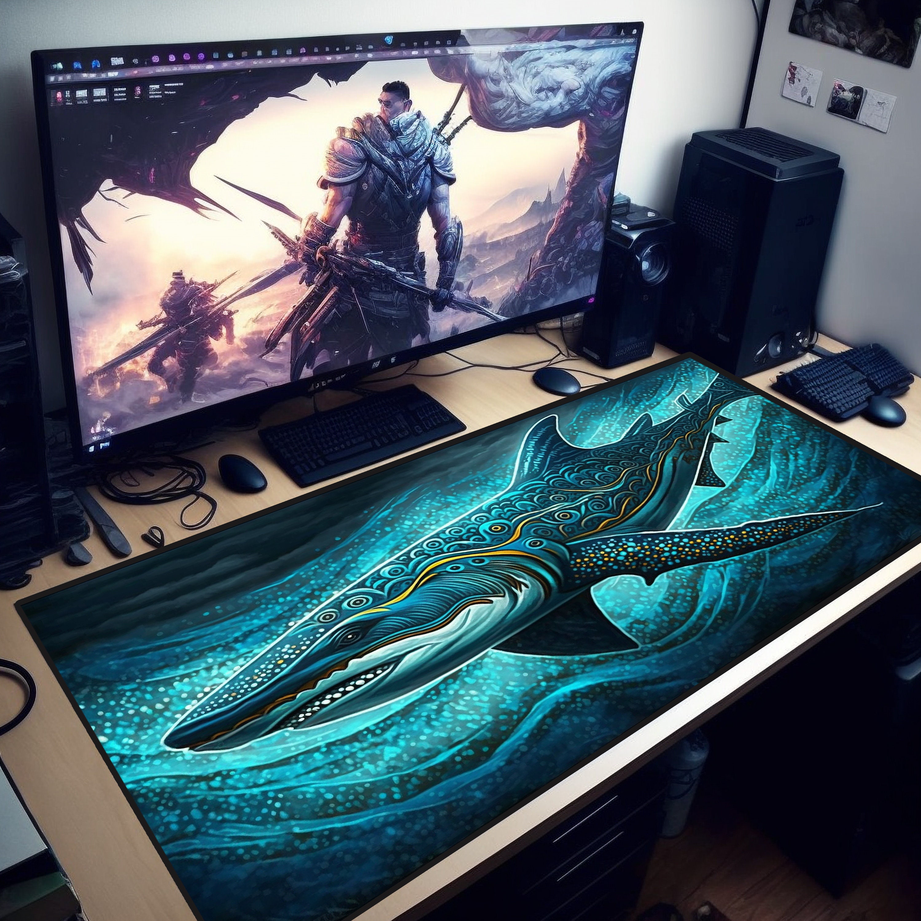 Shark Desk Mat: Ocean Gaming Mouse Pad - XXL Track Pad - Etsy
