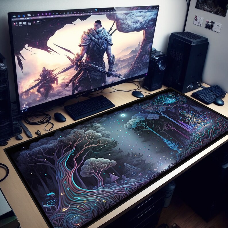 Forest Gaming Table Big Fantasy Mousepad Gamer Desk Setup Game - Etsy