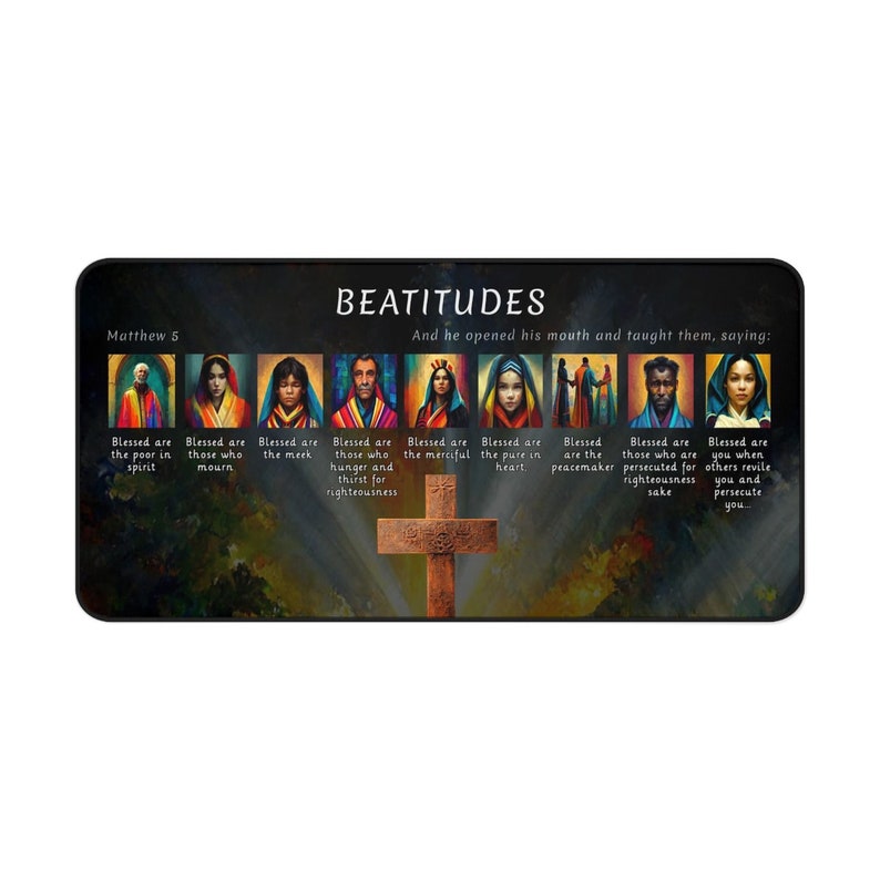 Beatitudes Faces of Grace Desk Mat Bible Gaming Mouse Pad - Etsy