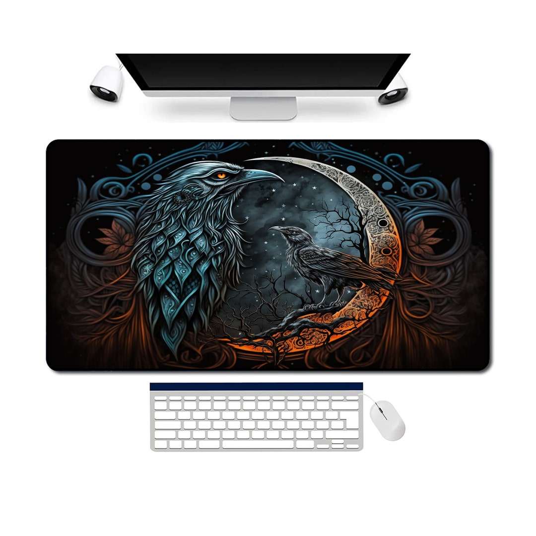 Raven Desk Mat Moon Desk Pad Gaming Mousepad XL Mouse Pad XXL - Etsy