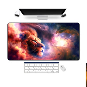 Lion Head Fantasy, XXL Deskmat Animal, XL Deskpad Lion, Extended ...