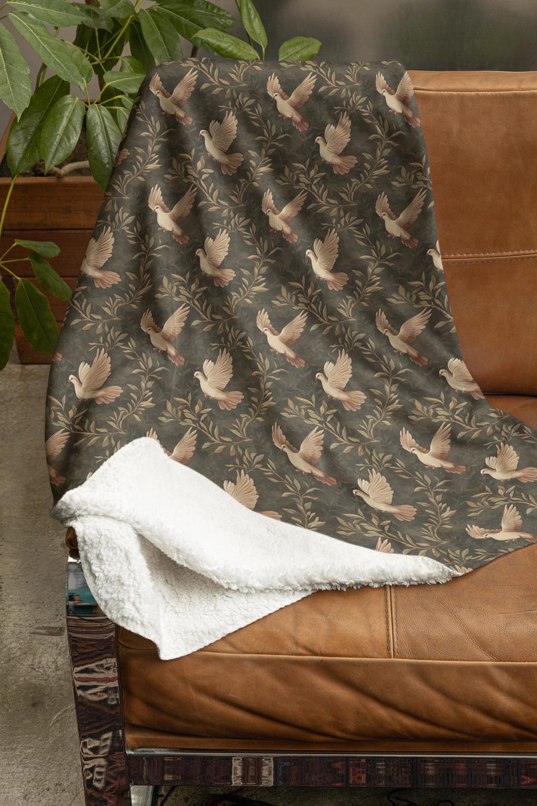 Medieval Doves and Olive Branches Christian Bible Inspired Art Warm and ...