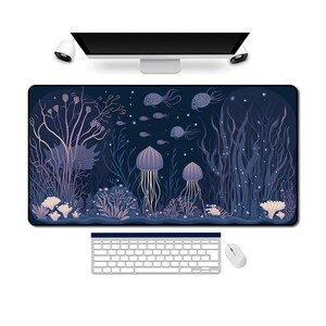 Underwater Desk Mat With Jellyfish, Fish, Kelp, Coral & Sea Urchins ...