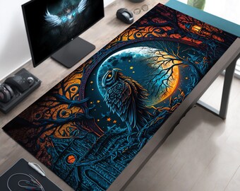 Bat Desk Mat, Elder Emo Gift, Goth Desk Mat, Metalcore, Witchy Desk Mat ...