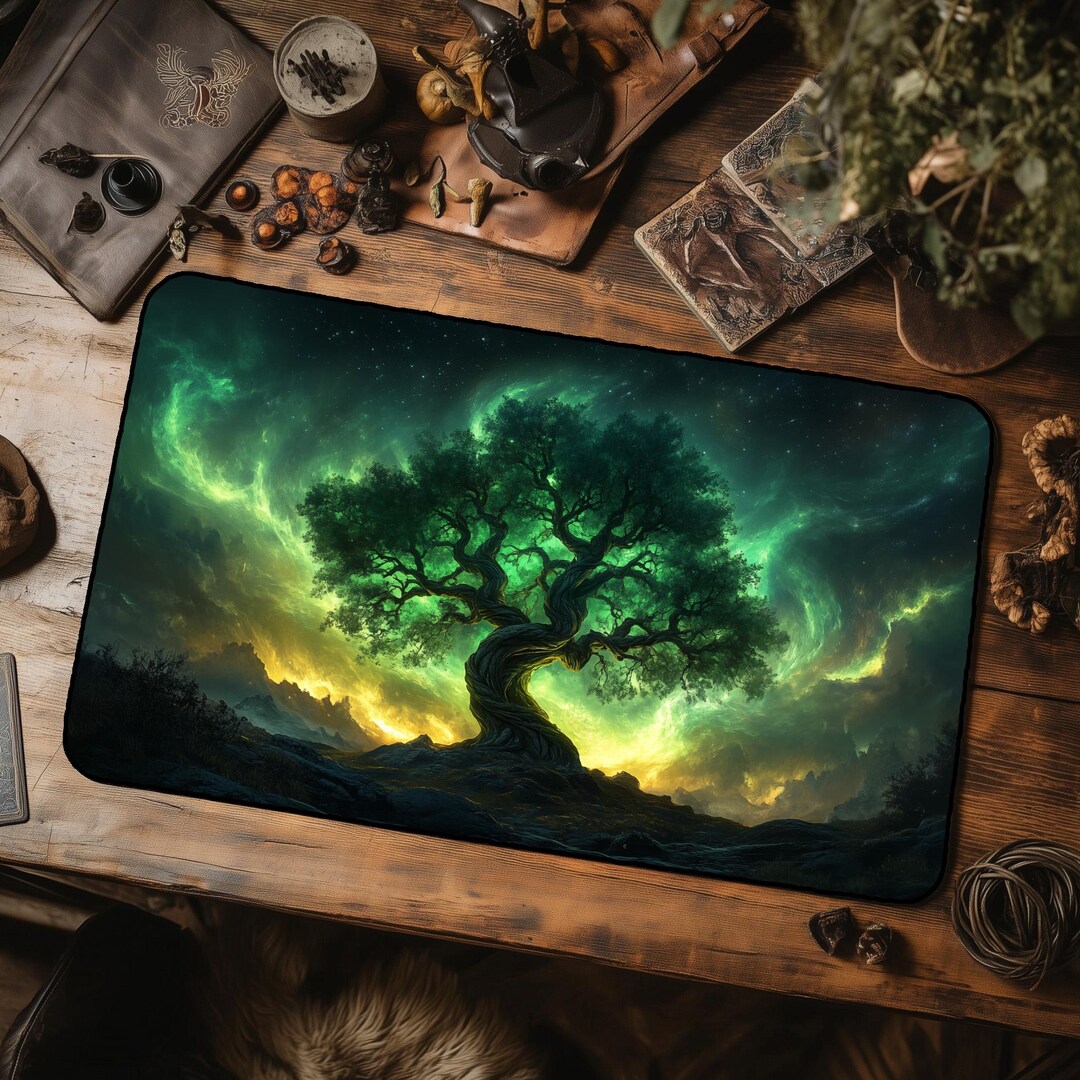 Verdant Astral Tree Gaming Playmat: TCG Table Top Mat - Etsy