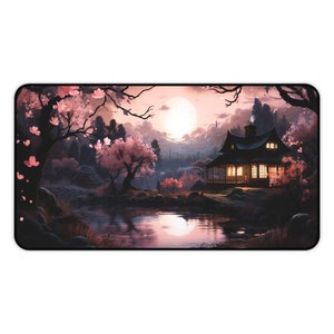 Springtime Minka Desk Mat, Sakura Blooms Mousepad, Japan Mouse Pad ...