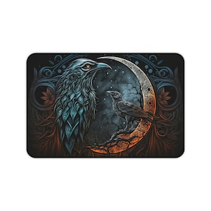 Raven Desk Mat Moon Desk Pad Gaming Mousepad XL Mouse Pad XXL Gothic ...