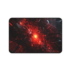 Shattered Glass Design: Red & Black Geometric Abstract Desk - Etsy