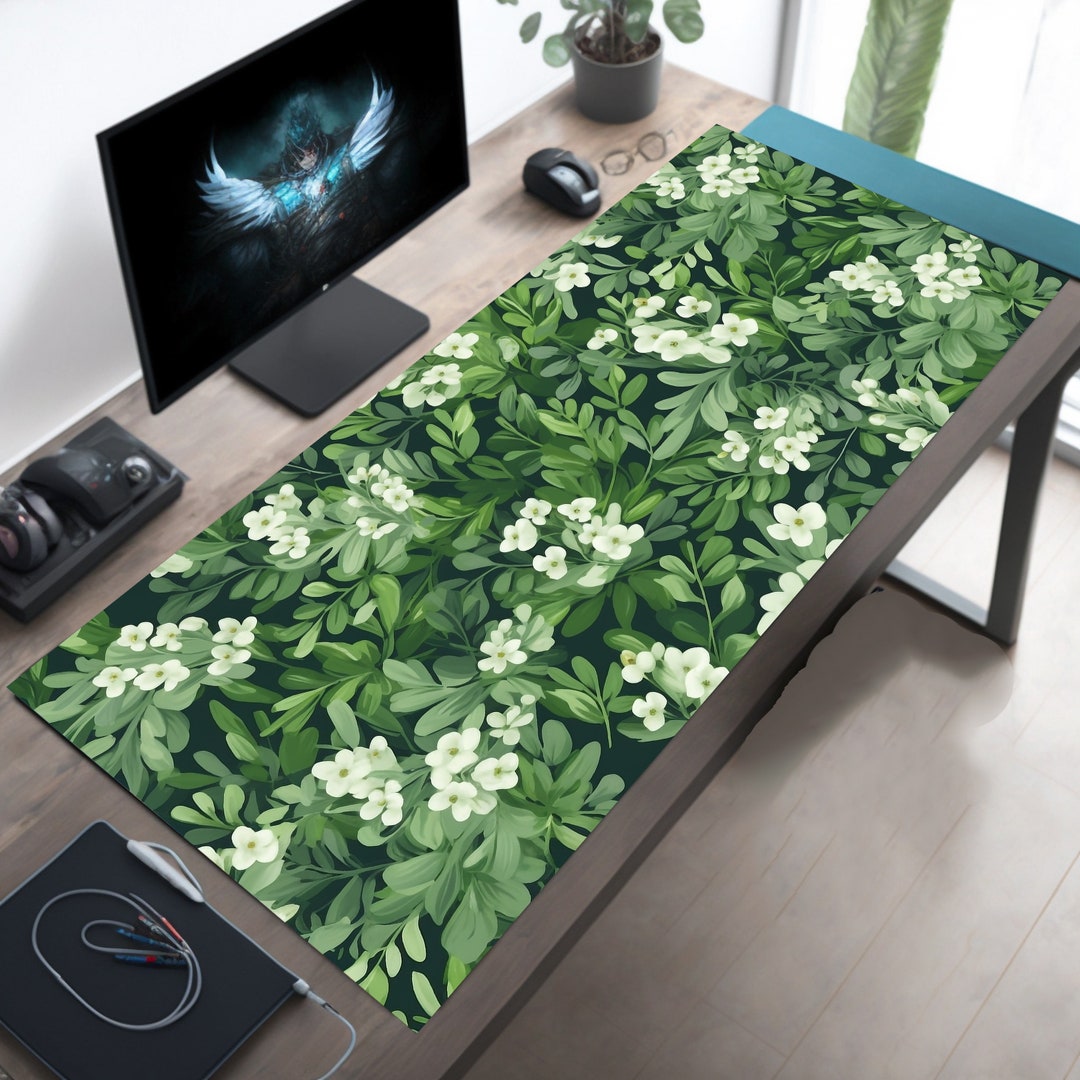 Botanical Desk Mat, Nature Deskmat XL, Fern Mousepad XXL, Green Mouse ...