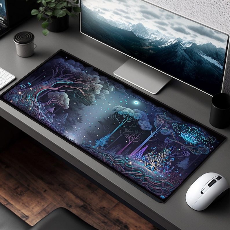 Forest Gaming Table Big Fantasy Mousepad Gamer Desk Setup Game - Etsy