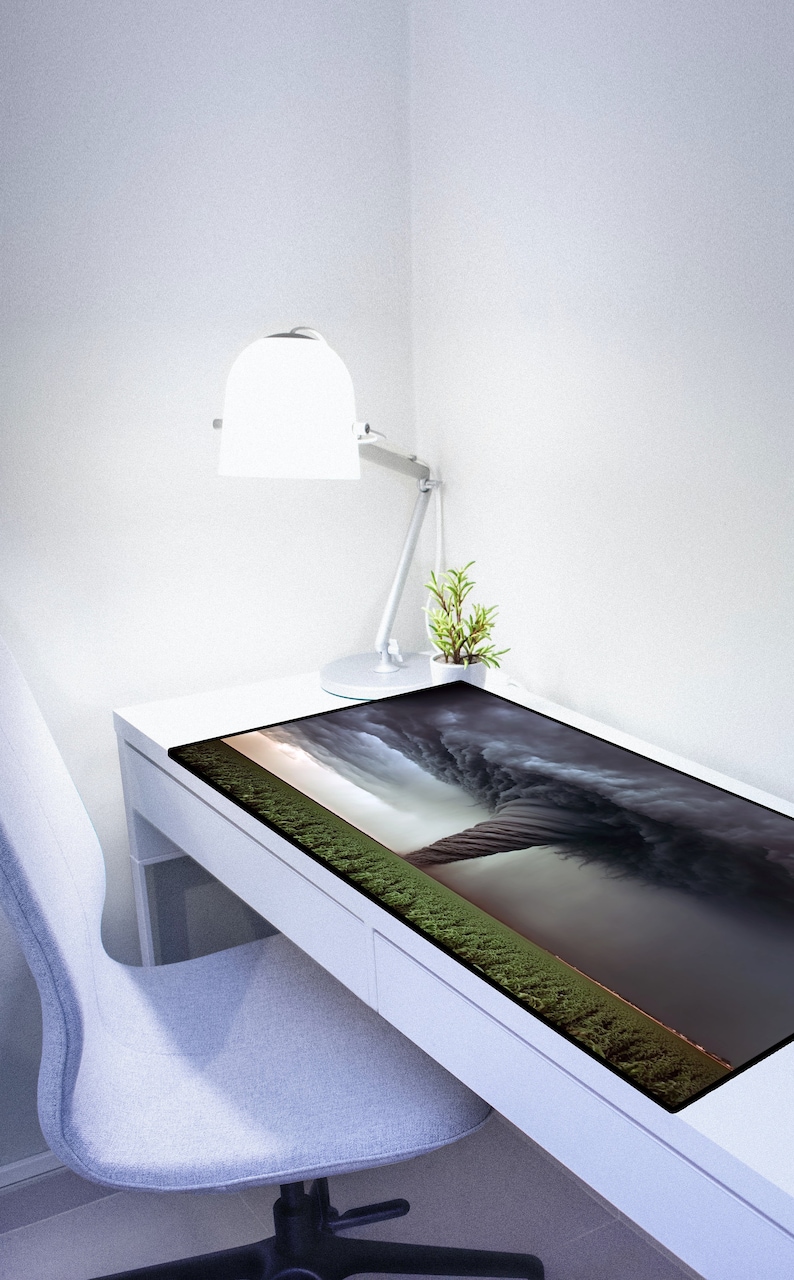 Tornado Desk Matspiraling Storm Designkansas Green - Etsy