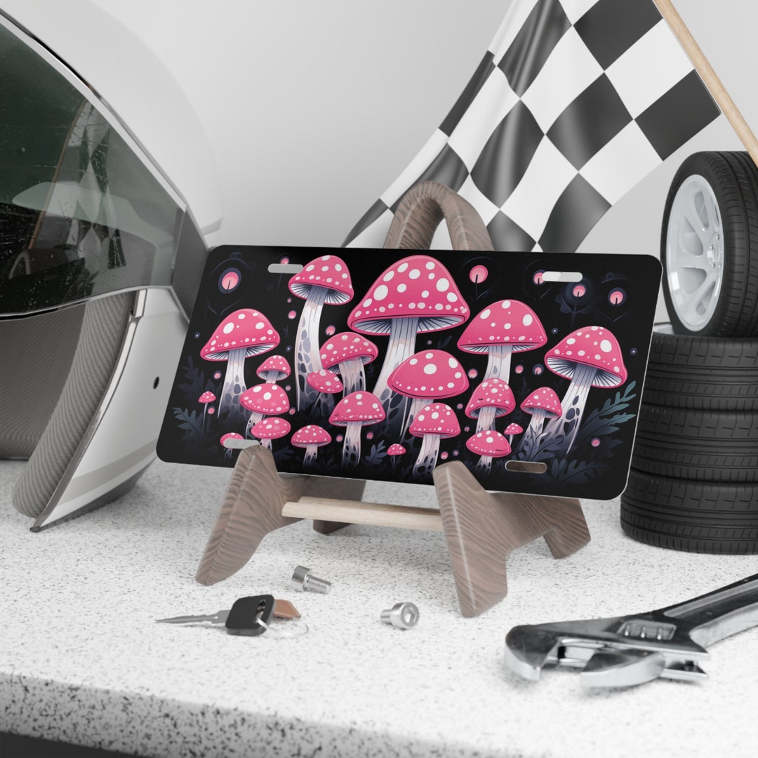 Kawaii Collection, Cute Pink Mushrooms Vanity License Plate, Kawaii ...