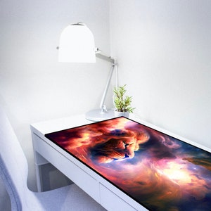 Lion Head Fantasy, XXL Deskmat Animal, XL Deskpad Lion, Extended ...
