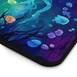 Watercolor Jellyfish Big Gaming Mousepad XL, Ocean Mouse Pad, Nautical ...