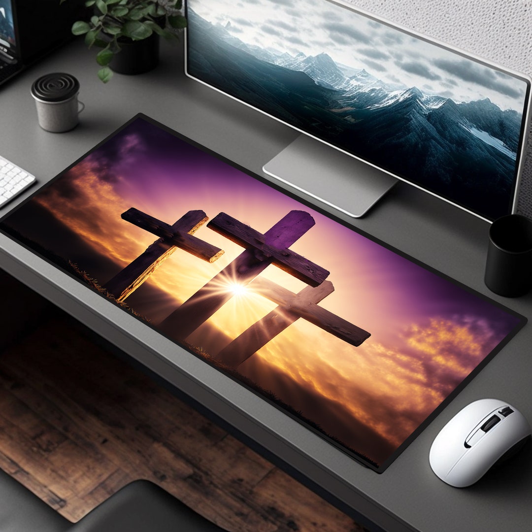 At the Cross Christian Desk Mat Bible Mouse Pad Christianity Mousepad ...