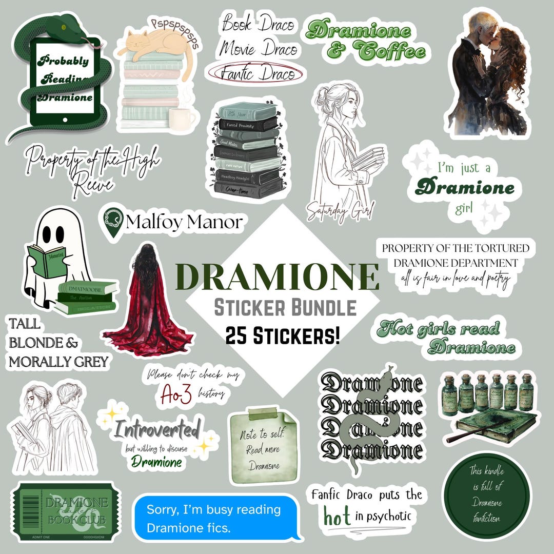 DRAMIONE Sticker Bundle | Dramione Fanfiction Sticker PNG SVG ...